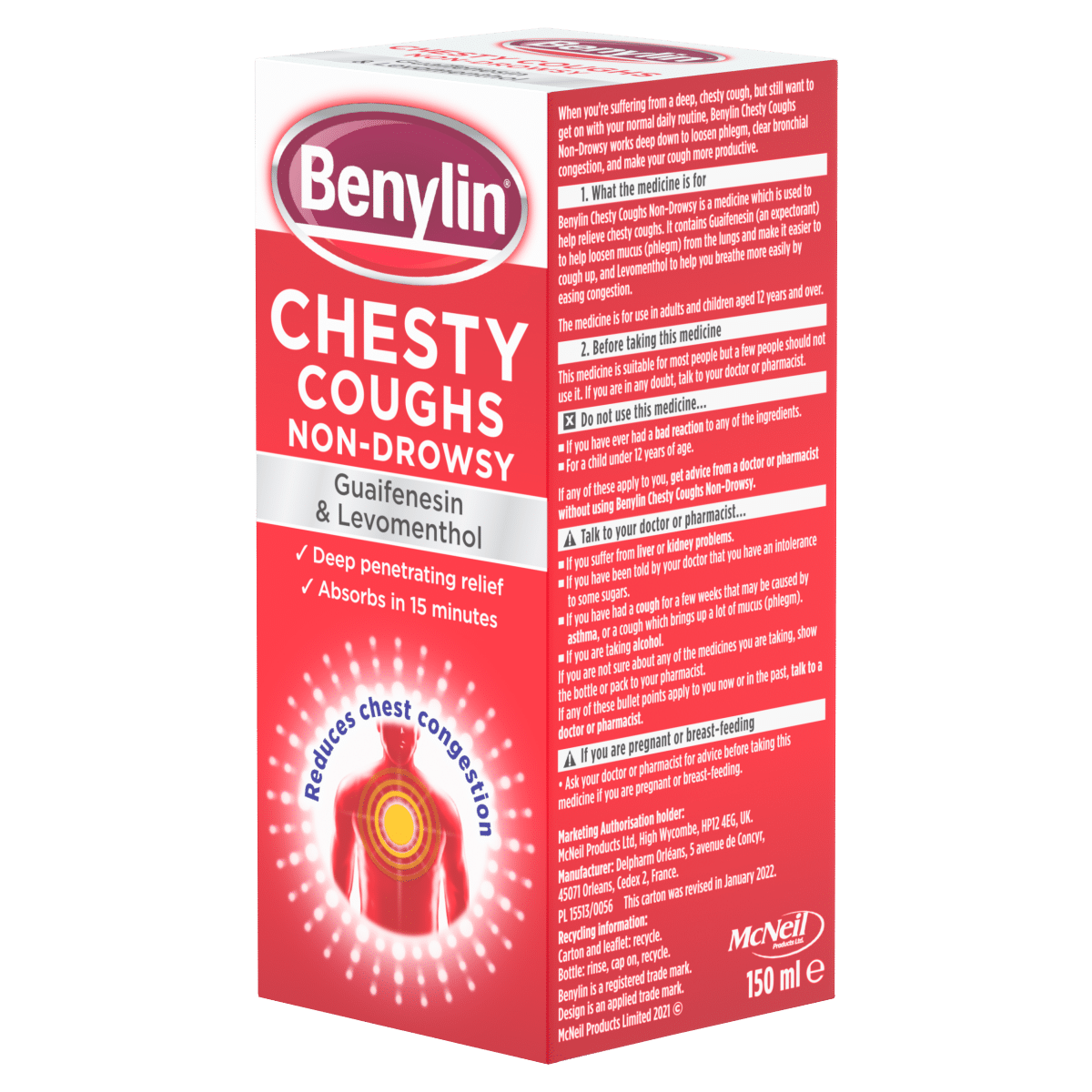 Benylin Chesty Coughs Non-Drowsy Syrup 150ml - One Stop