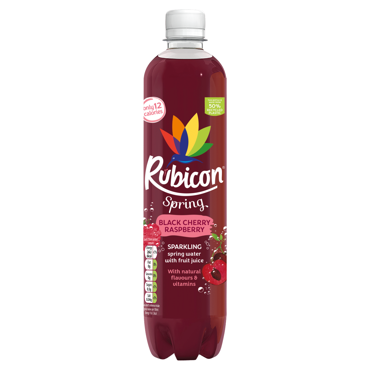 Rubicon Spring Black Cherry Raspberry Sparkling Spring Water 500ml ...