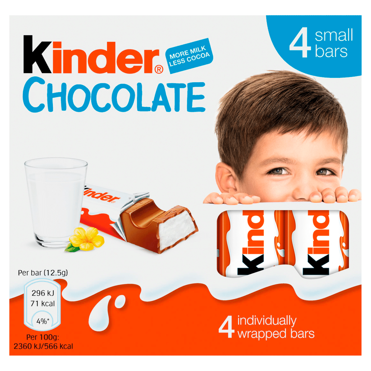 Kinder Small Chocolate Bars Multipack 4 x 12.5g (50g) - One Stop