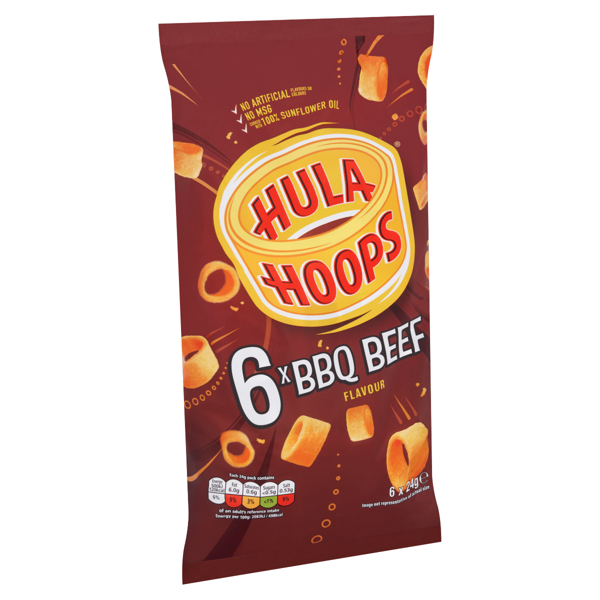 Hula Hoops BBQ Beef Flavour 6 x 24g - One Stop