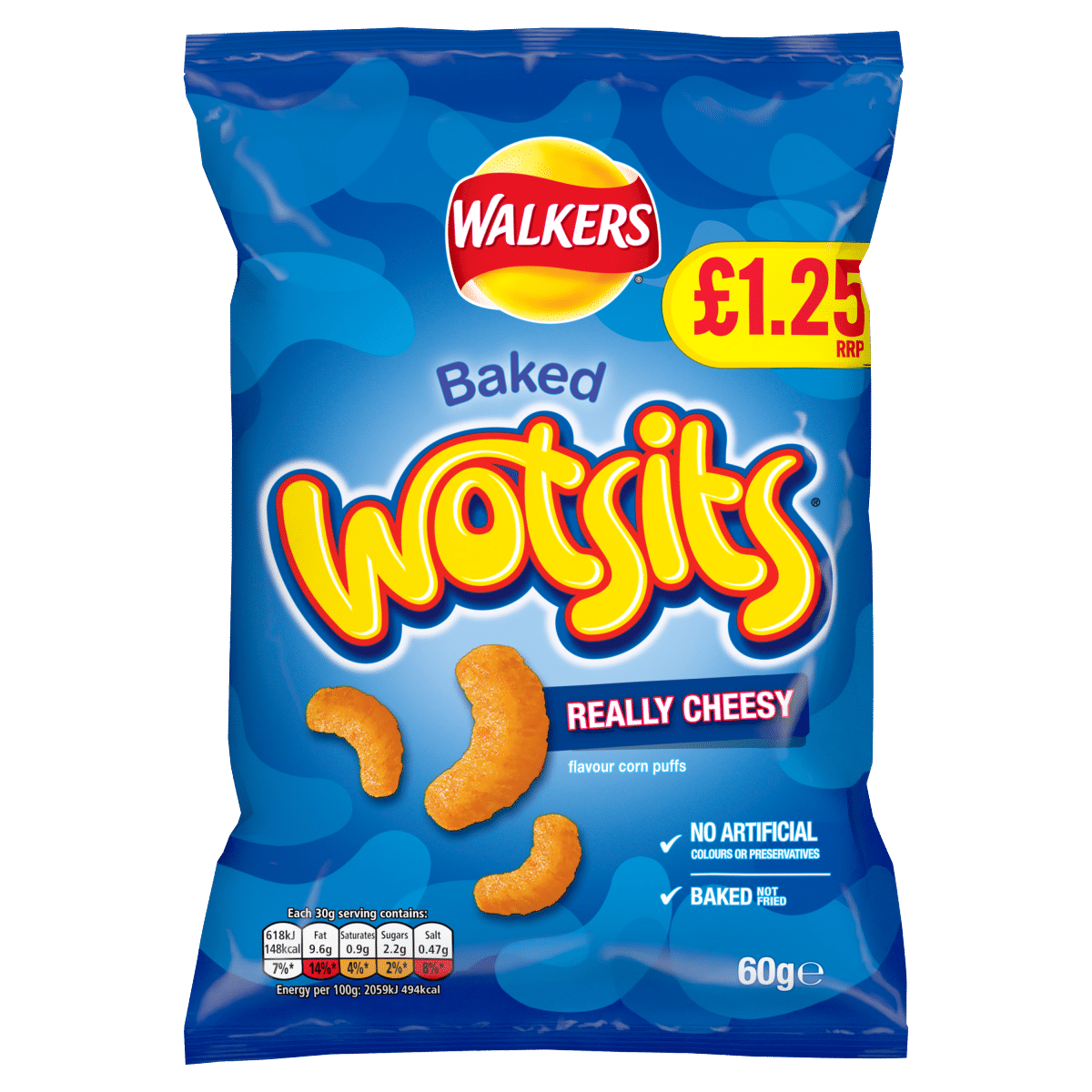 Walkers Wotsits Cheese Snacks Crisps £1.25 RRP PMP 60g - One Stop