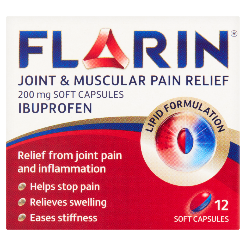 Flarin Joint and Muscular Pain Relief 200mg Soft Capsules 12 Soft ...