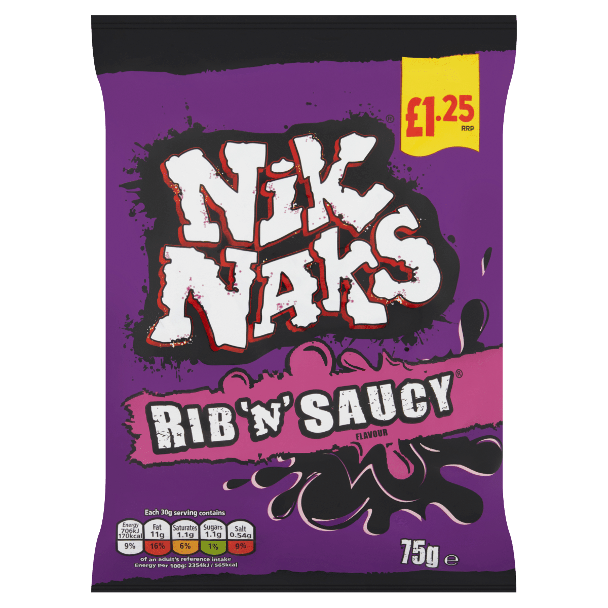 Nik Naks Rib N Saucy Flavour 75g One Stop 