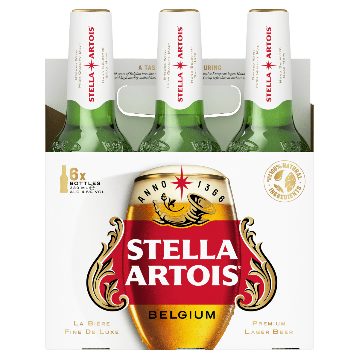 Stella Artois Belgium Premium Lager Beer 6 x 330ml - One Stop
