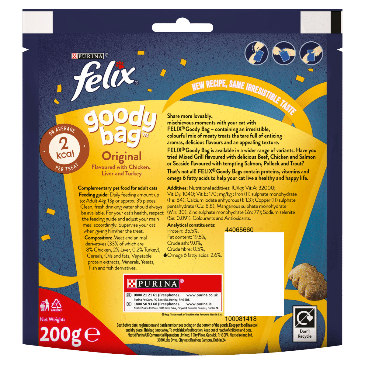 Felix Goody Bag Cat Treats Maxi Pack Original 200g - One Stop