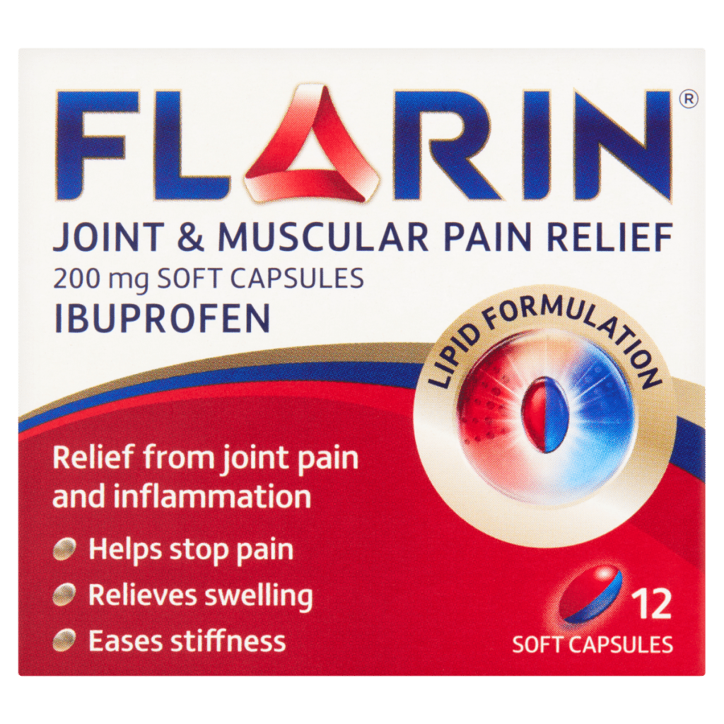 Flarin Joint and Muscular Pain Relief 200mg Soft Capsules 12 Soft ...
