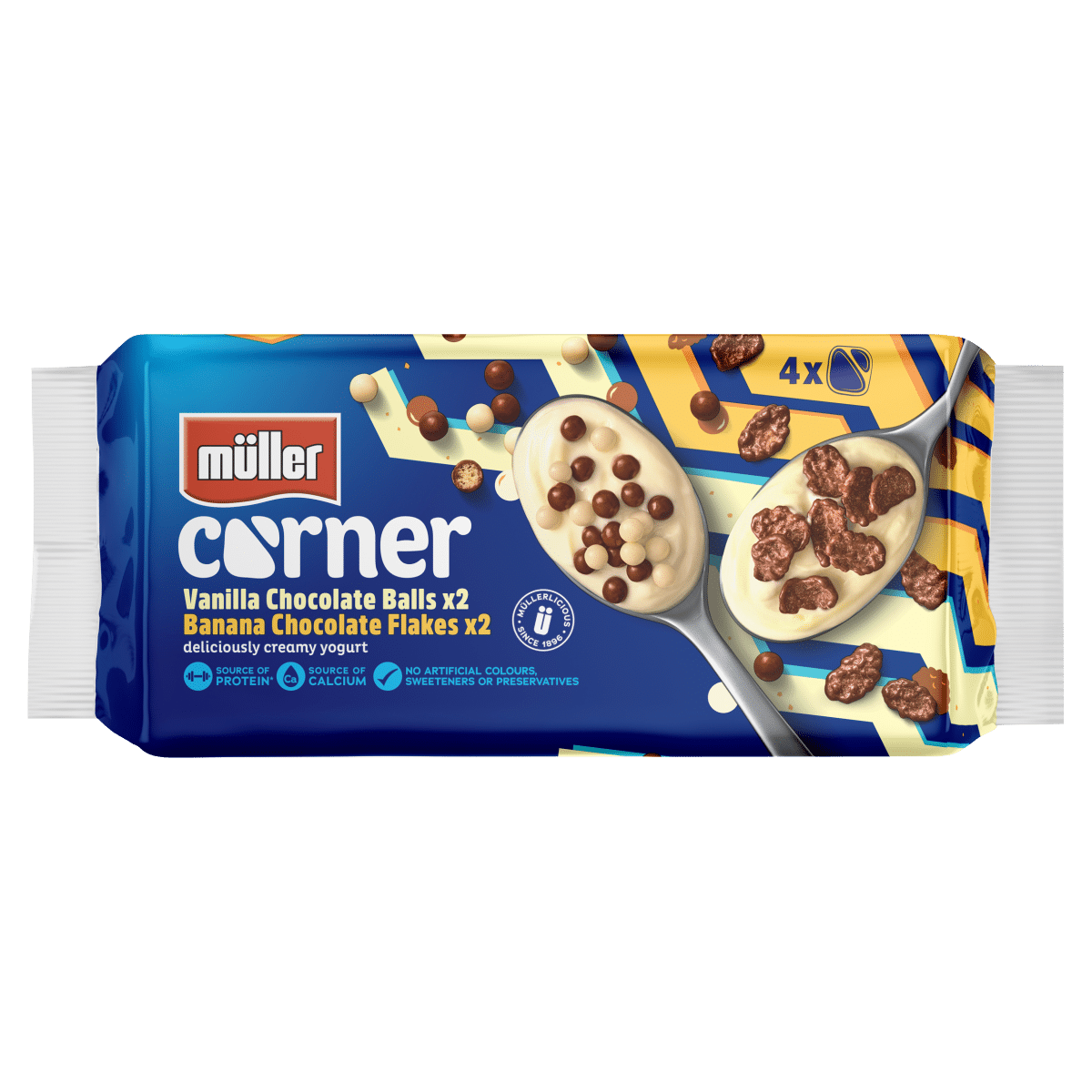 Müller Corner Delicious, Creamy Yogurt Family Pack 4 x 124g (496g ...