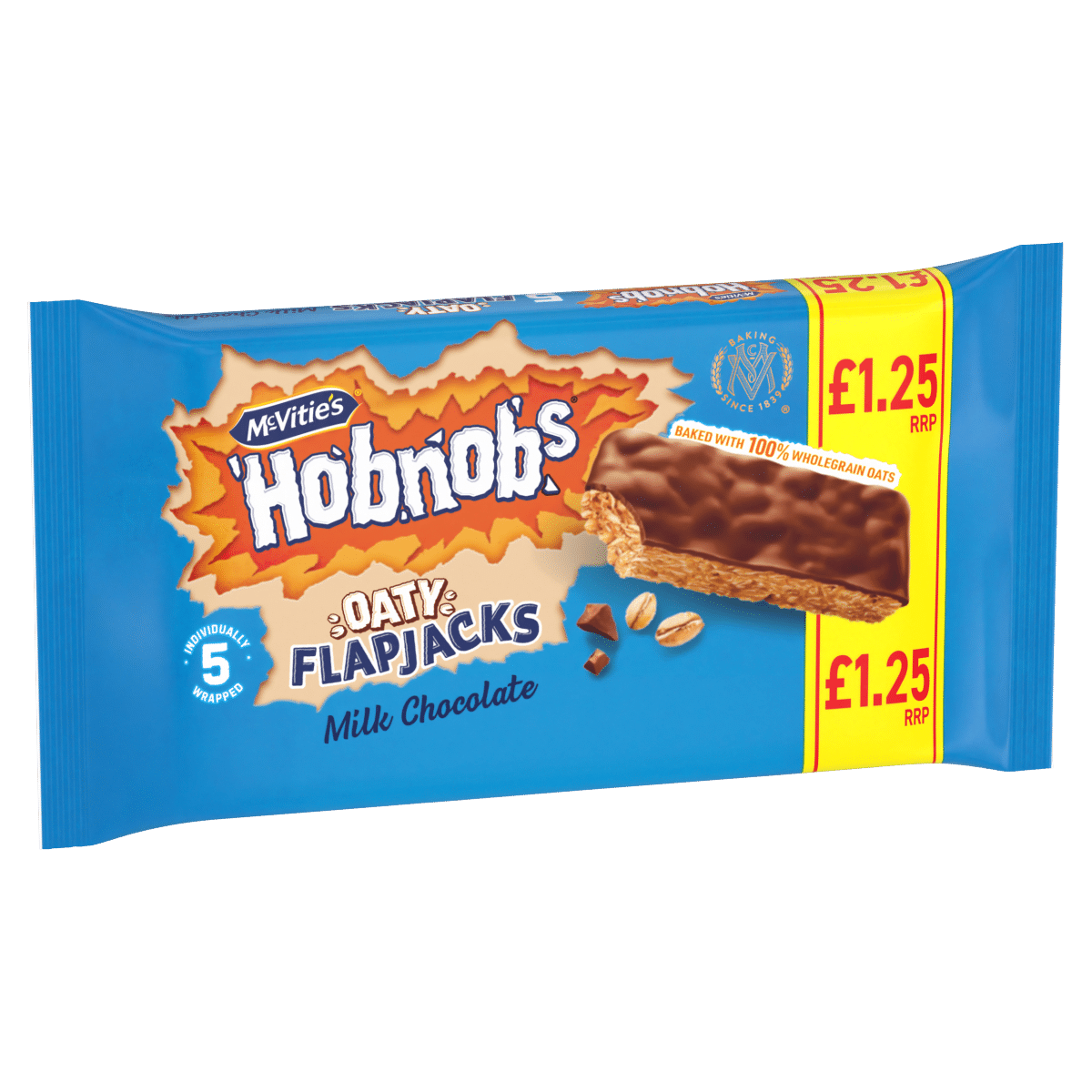 McVitie's Hobnobs 5 Oaty Flapjacks Milk Chocolate 131.8g - One Stop