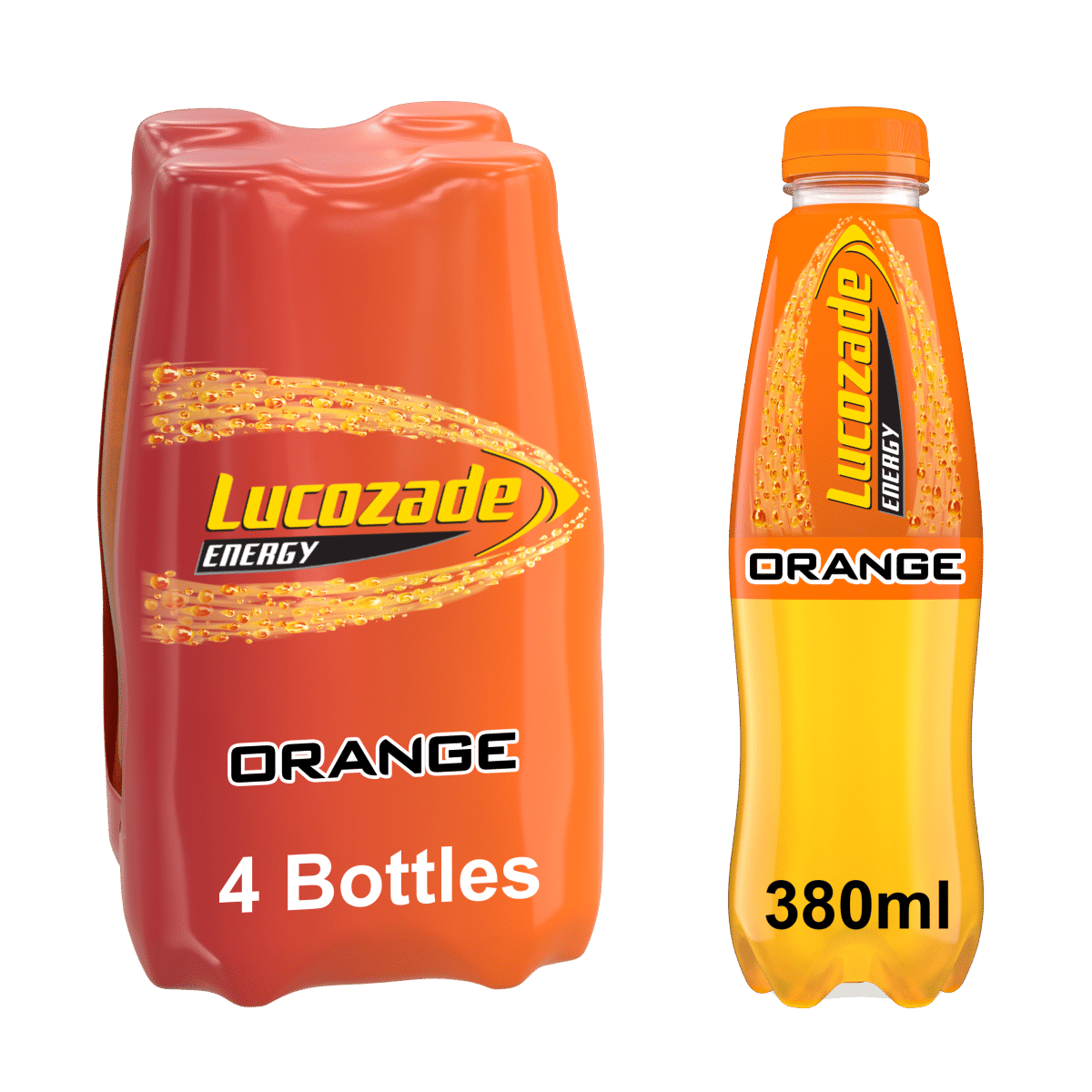 Lucozade Energy Drink Orange 4x380ml - One Stop