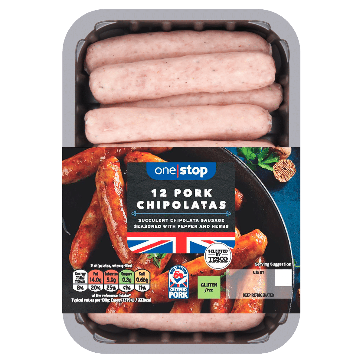 One Stop 12 Pork Chipolatas 375g - One Stop
