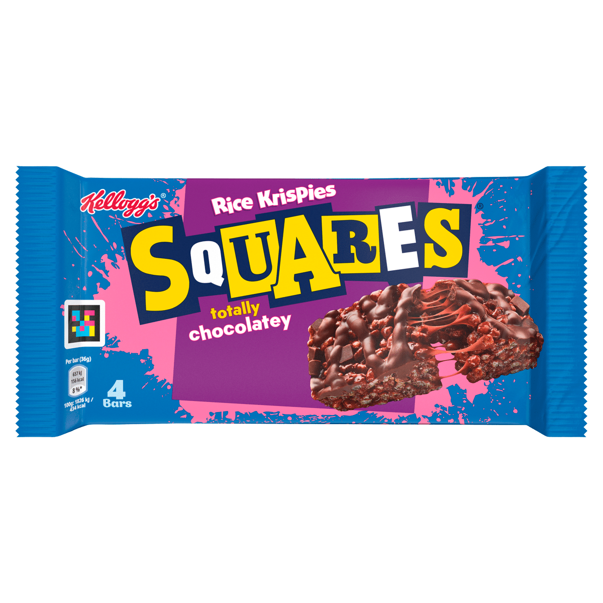 Kellogg's Squares Rice Krispies Totally Chocolatey Bars 4 x 36g (144g ...