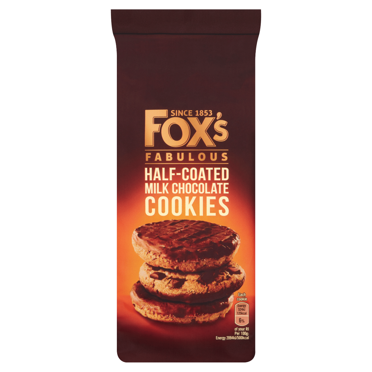 Fox's Fabulous Half-Coated Milk Chocolate Cookies 175g - One Stop