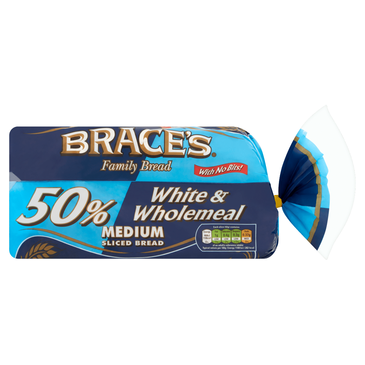 Brace's Family Bread 50% White & Wholemeal Medium Sliced Bread 800g ...
