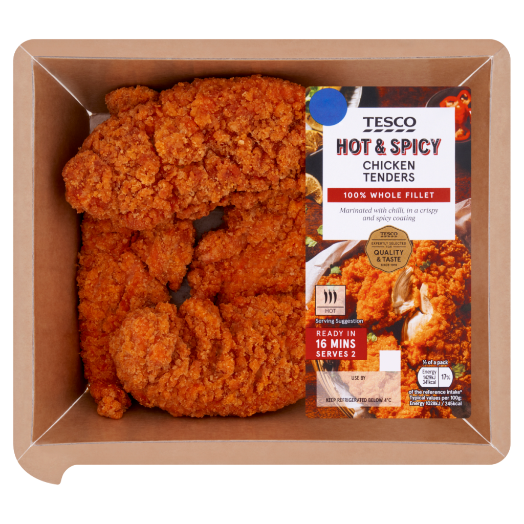 Tesco Hot & Spicy Chicken Tenders 305g - One Stop