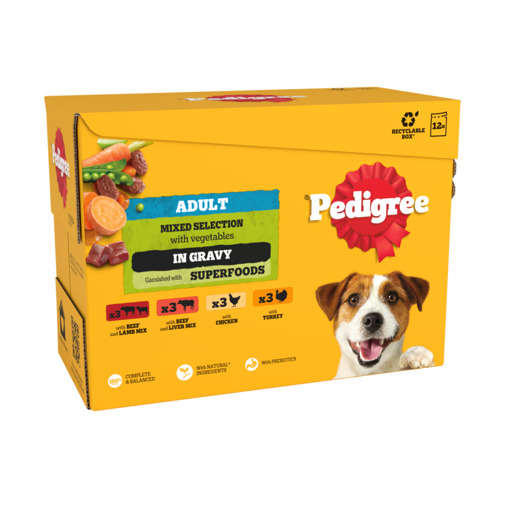 PEDIGREE® Adult Wet Dog Food Mixed Selection in Gravy 12 x 100g Pouch ...