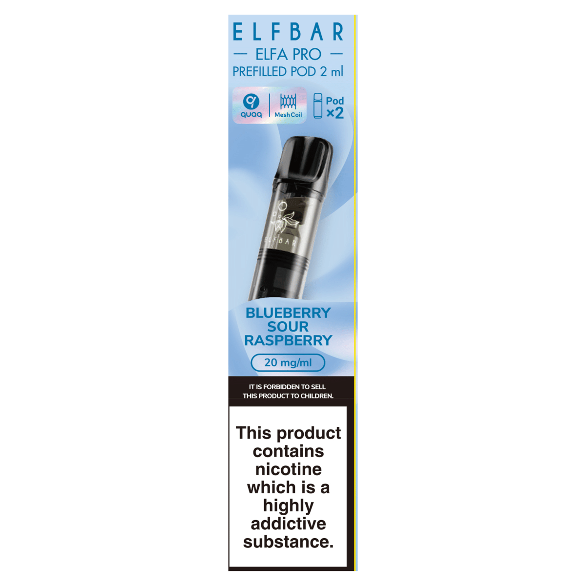 Elfbar 2 Elfa Pro Prefilled Pod Blueberry Sour Raspberry 2ml - One Stop