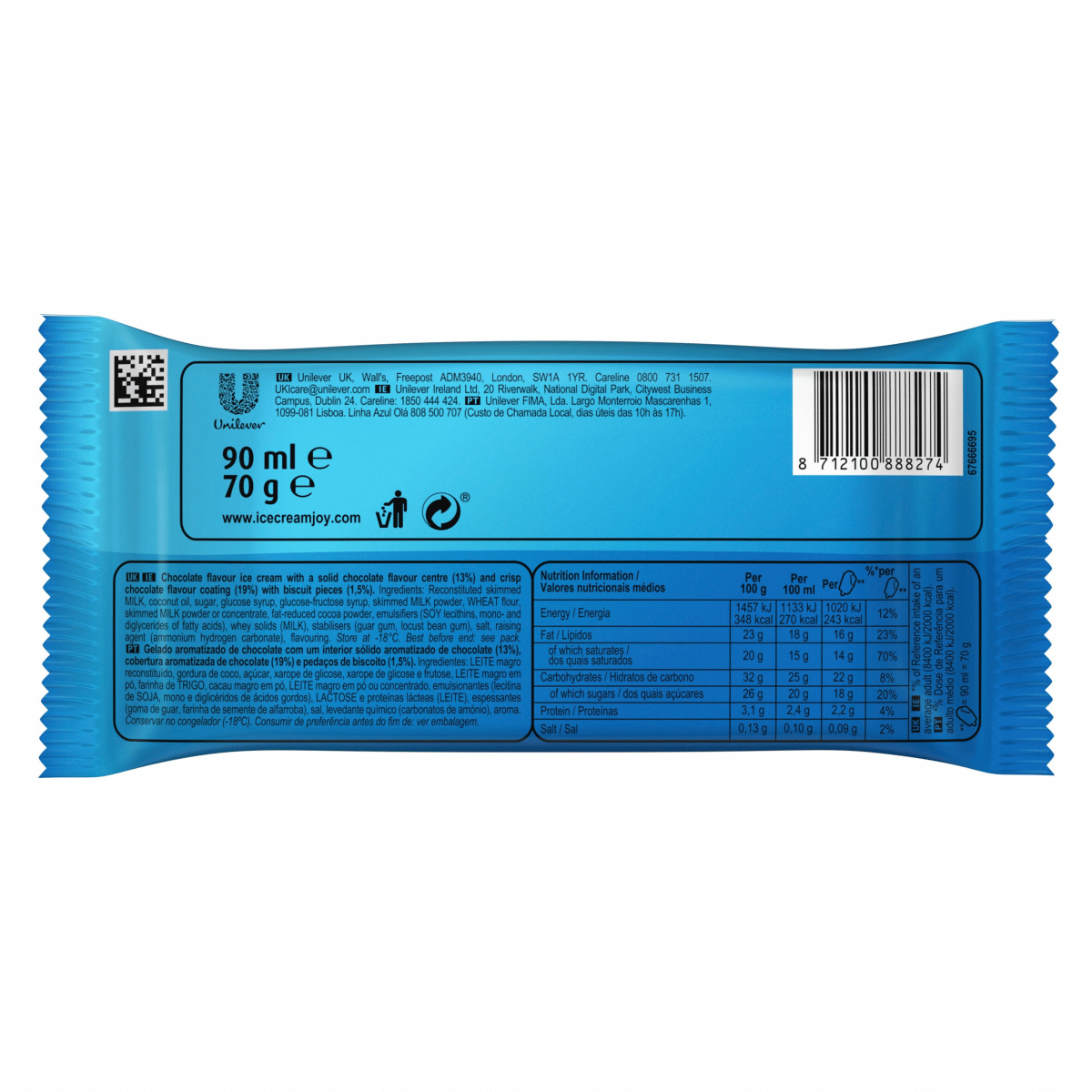 Heartbrand Ice Cream Stick Feast Original chunky chocolate 90 ML - One Stop