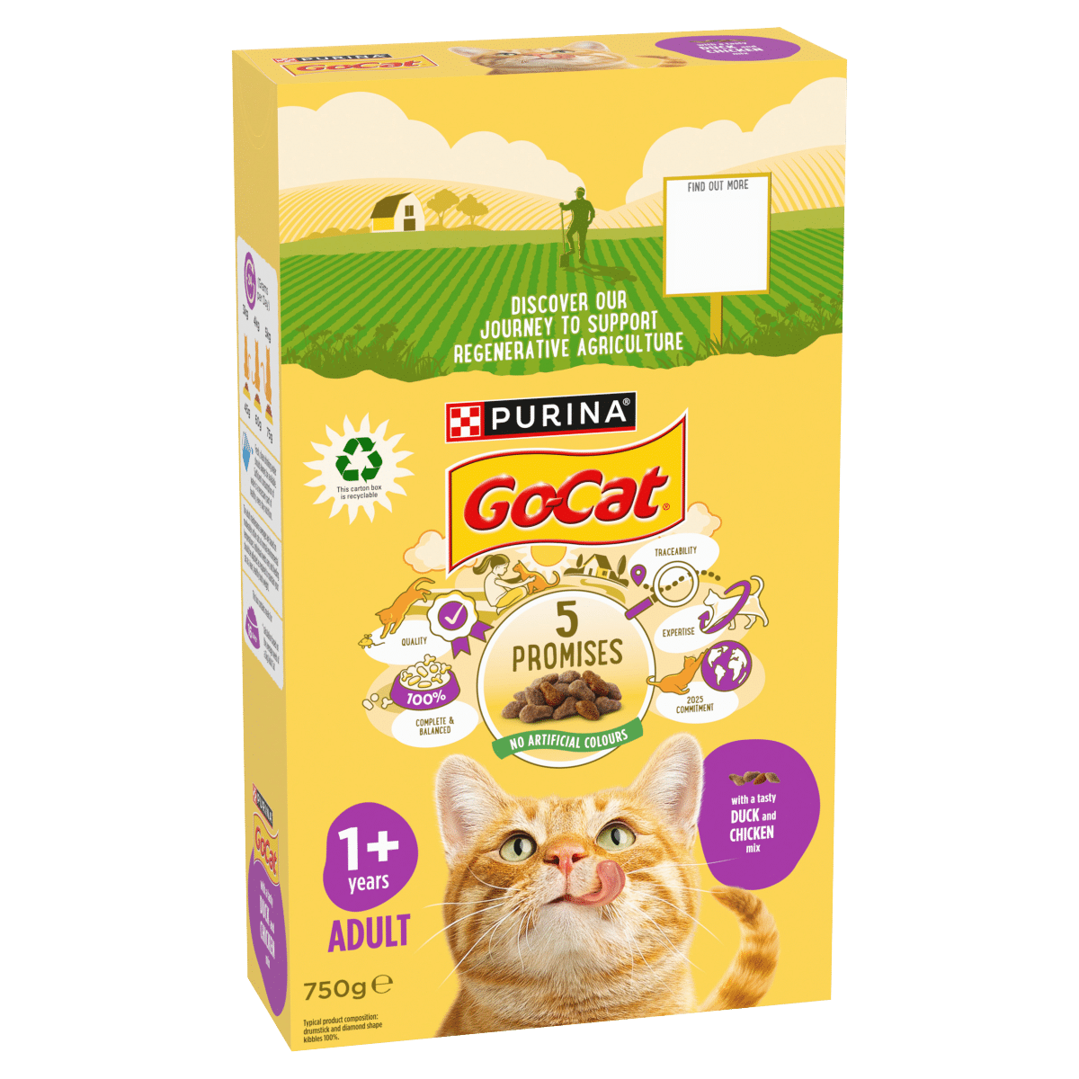 Go-Cat with a Tasty Duck and Chicken Mix 1+ Years Adult 750g - One Stop