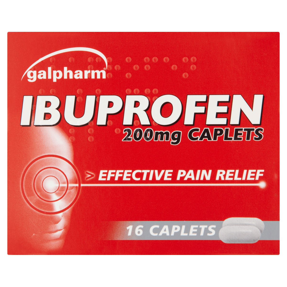 Galpharm Ibuprofen 200mg Caplets 16 Caplets - One Stop