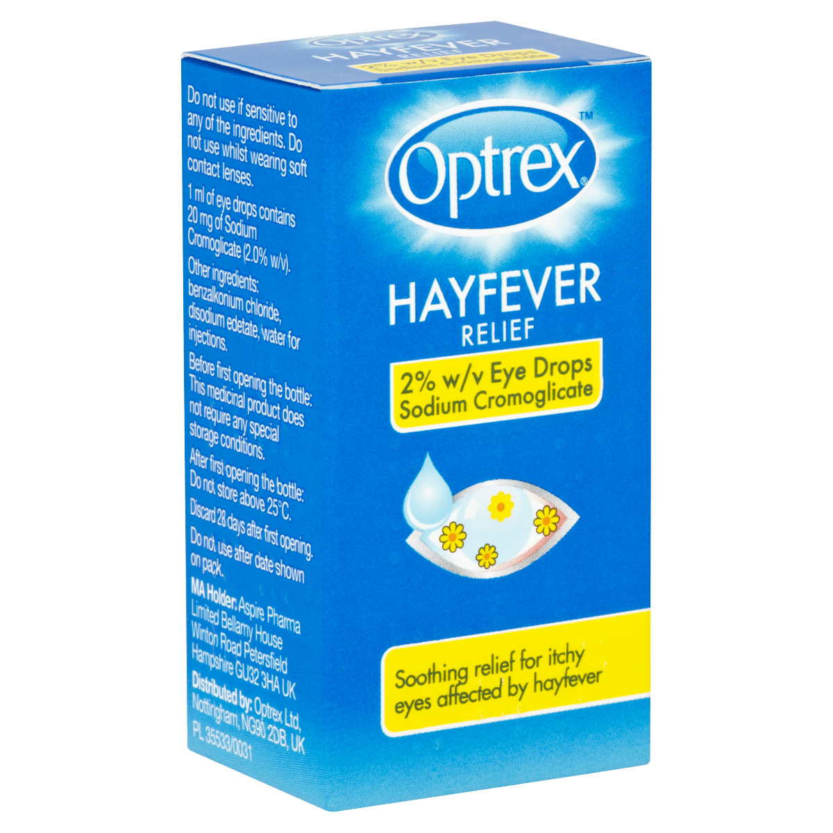 Optrex Hayfever Relief 2% w/v Eye Drops Sodium Cromoglicate 10ml - One Stop