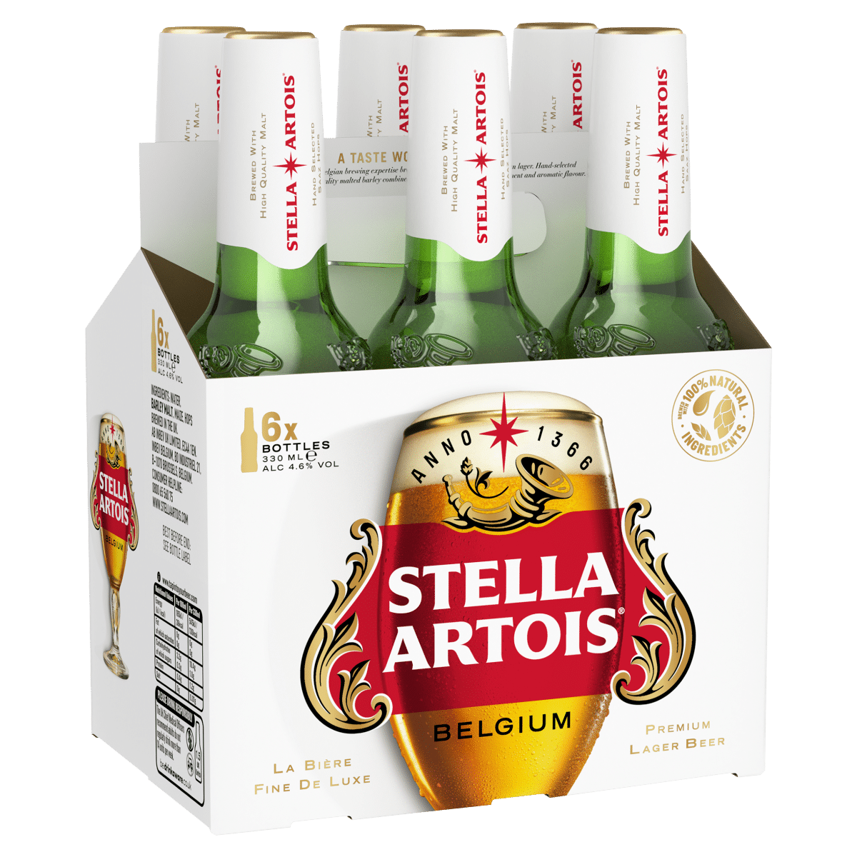 Stella Artois Belgium Premium Lager Beer 6 x 330ml - One Stop
