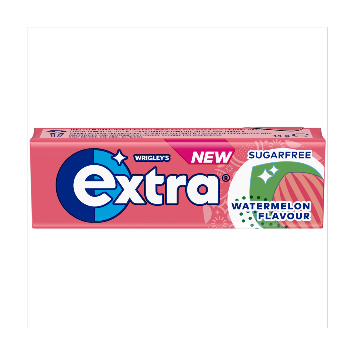 Extra Watermelon Flavour Sugarfree Chewing Gum 10 Pieces - One Stop