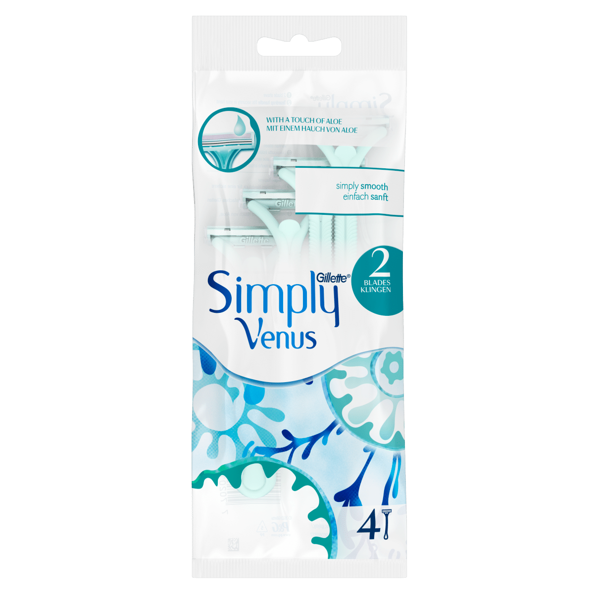 Gillette Simply Venus 2 Women's Disposable Razors, 4 Pack - One Stop