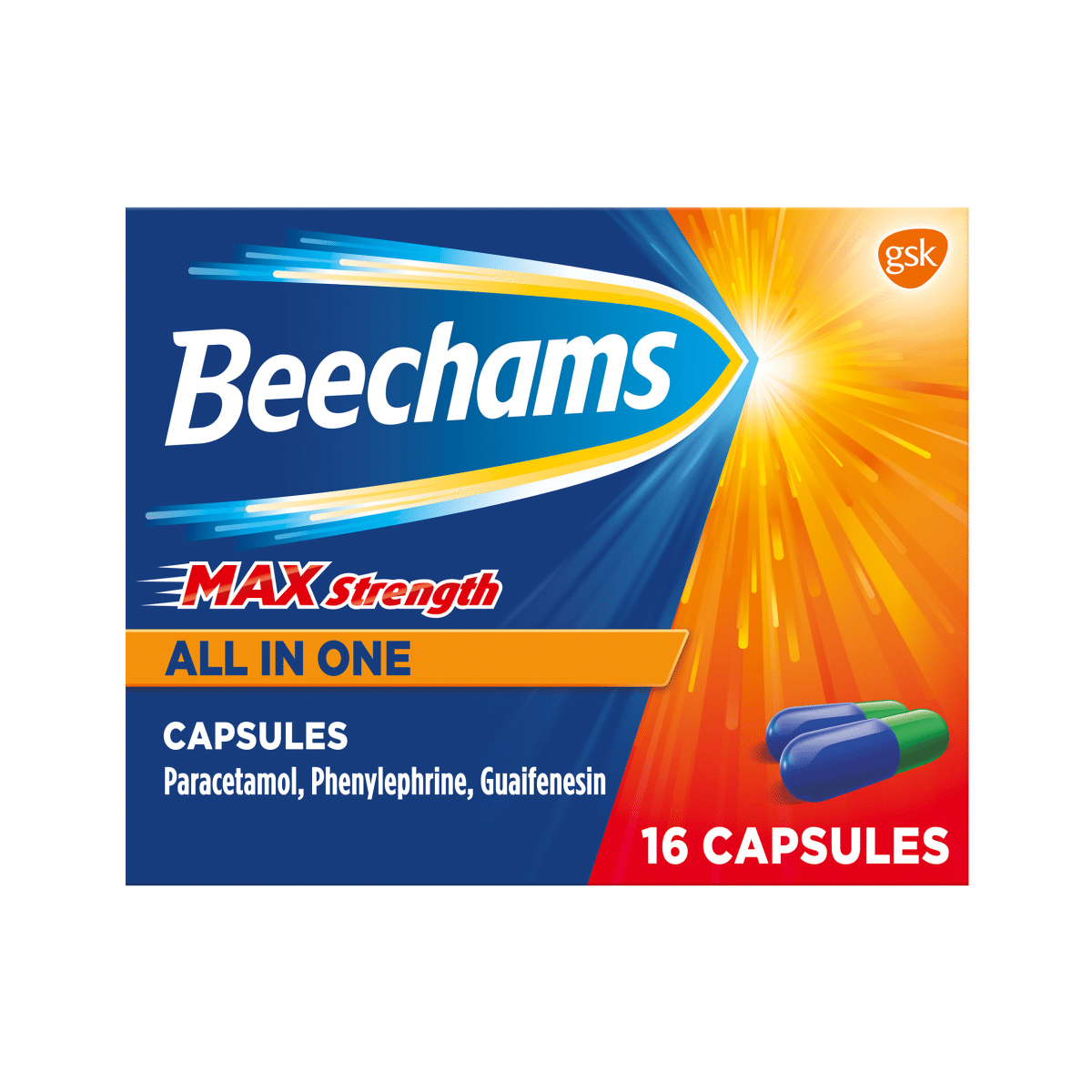 Beechams Max Strength All in One Cold and Flu Capsules 16s - One Stop