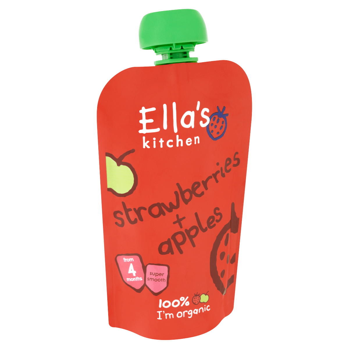 Ella's Kitchen Organic Strawberries and Apples Baby Pouch 4+ Months ...