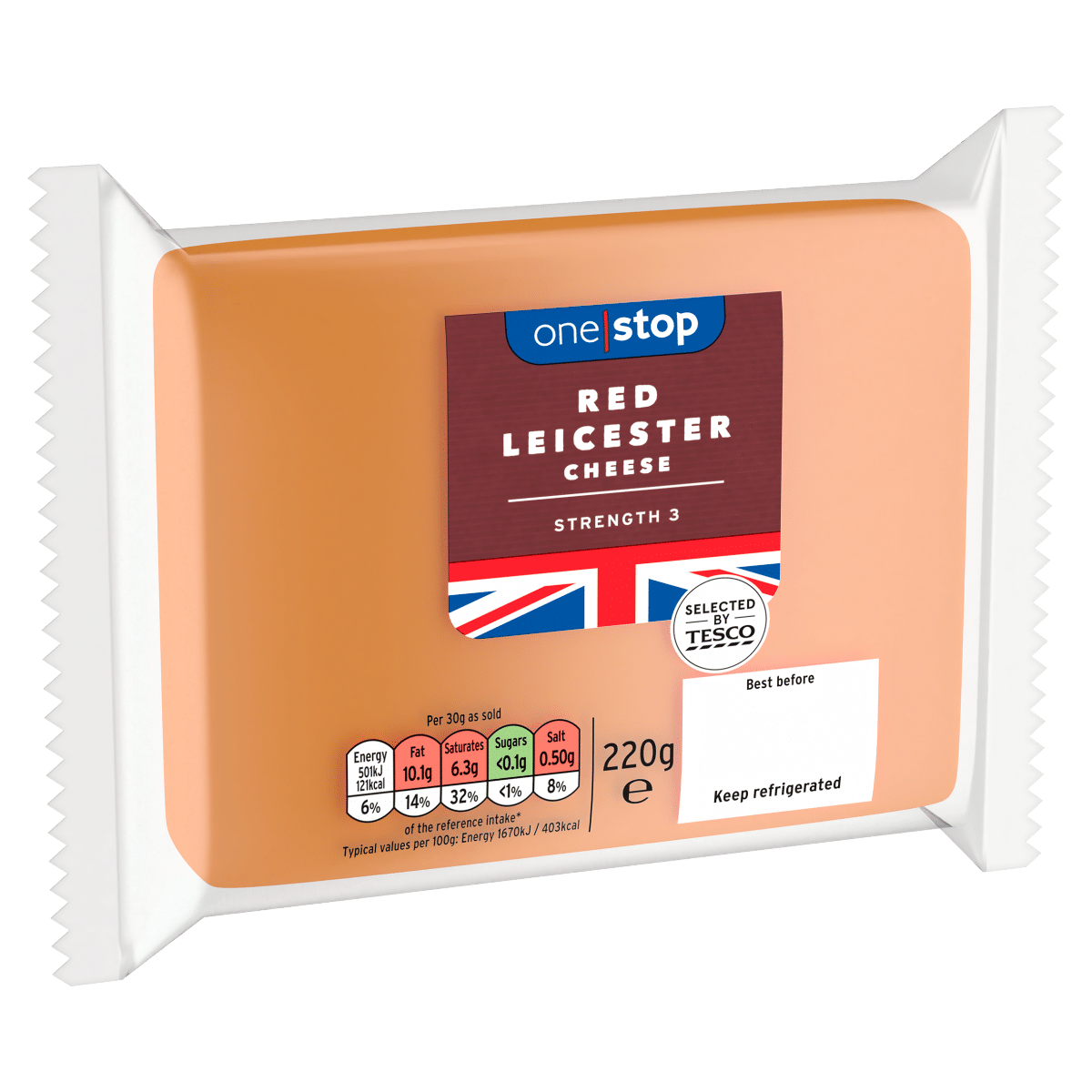 One Stop Red Leicester Cheese 220g - One Stop