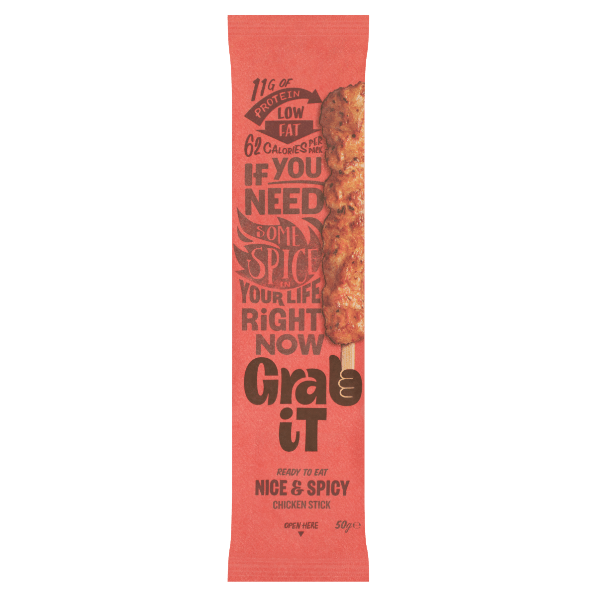 Grab It Nice & Spicy Chicken Stick 50g - One Stop