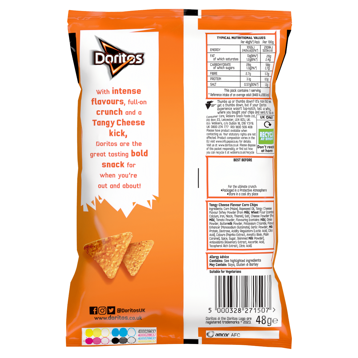 Doritos Tangy Cheese Tortilla Chips Crisps 48g - One Stop