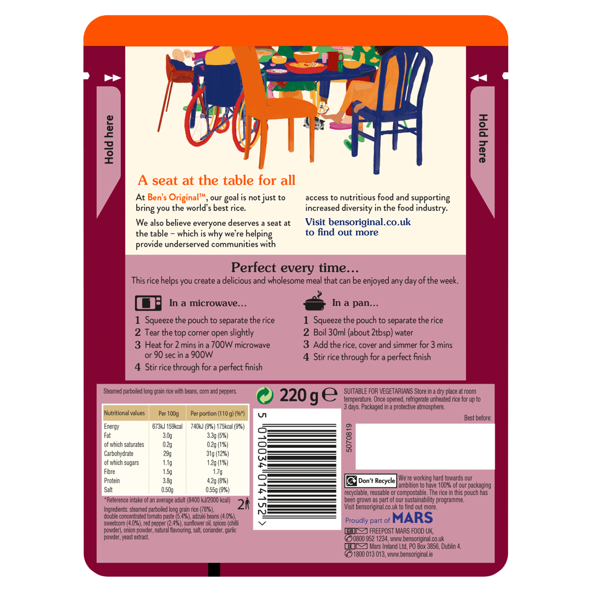 Ben's Original Spicy Mexican Microwave Rice 220g - One Stop