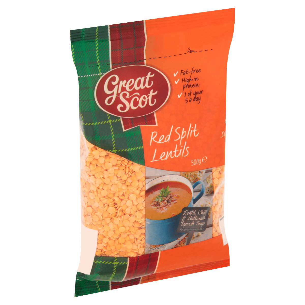 Great Scot Red Split Lentils 500g - One Stop