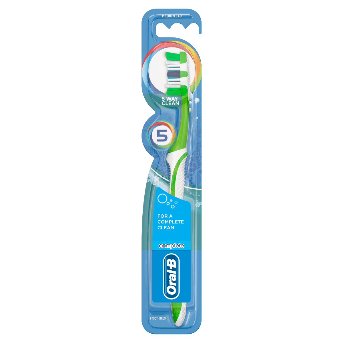 Oral-B Complete 5 Way Clean Medium Manual Toothbrush - One Stop