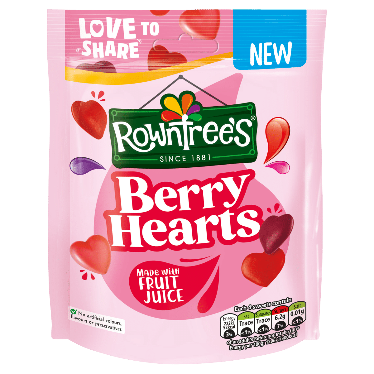 Rowntree's Berry Hearts 115g - One Stop