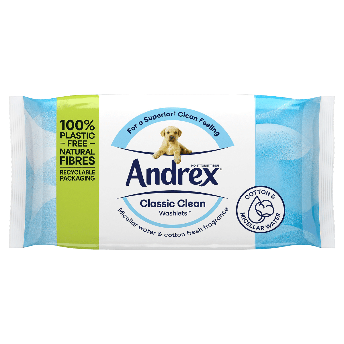 Andrex Classic Clean Washlets Single Pack 36 Sheets - One Stop