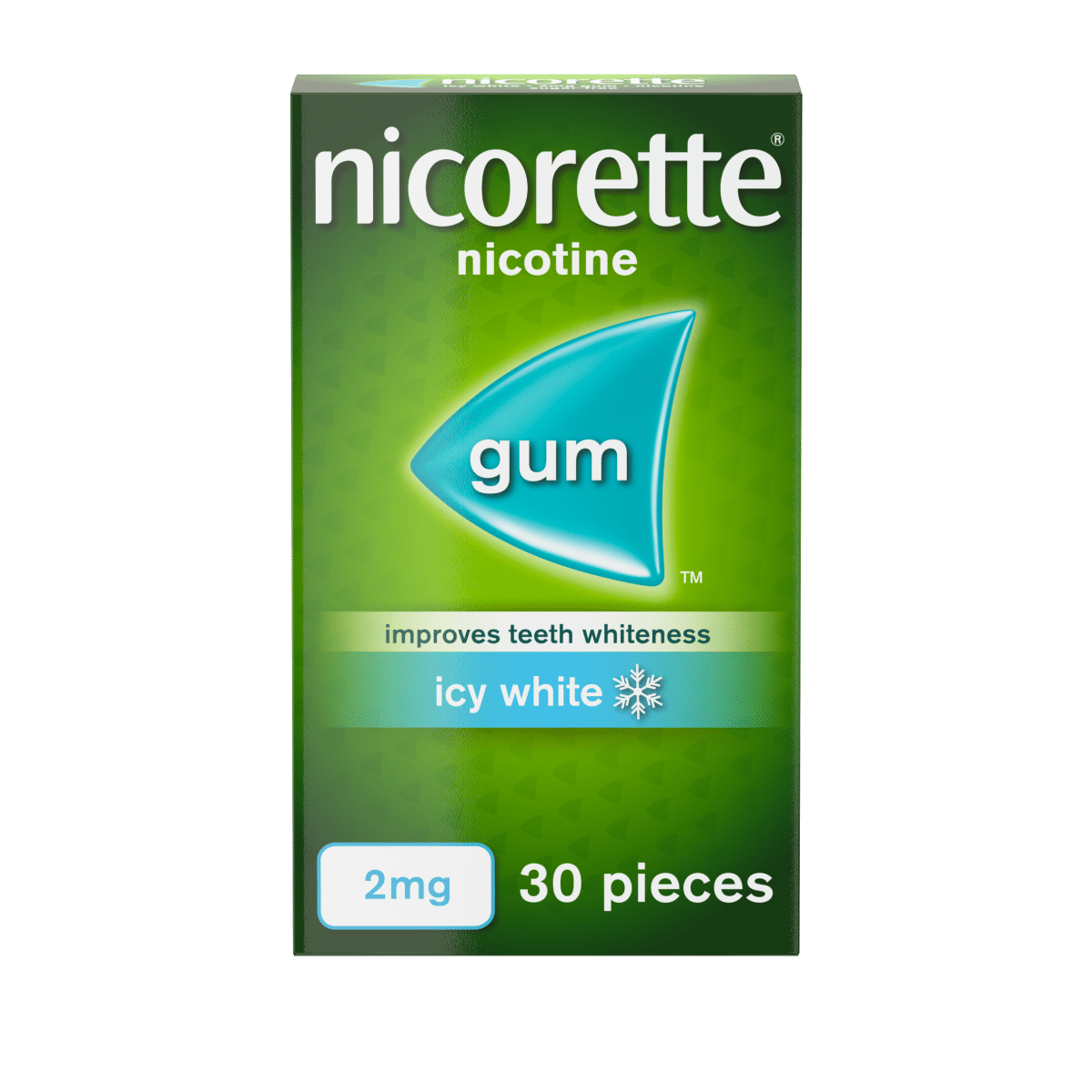 Nicorette Icy White 2mg Gum 30 Pieces Quit Smoking Aid - One Stop