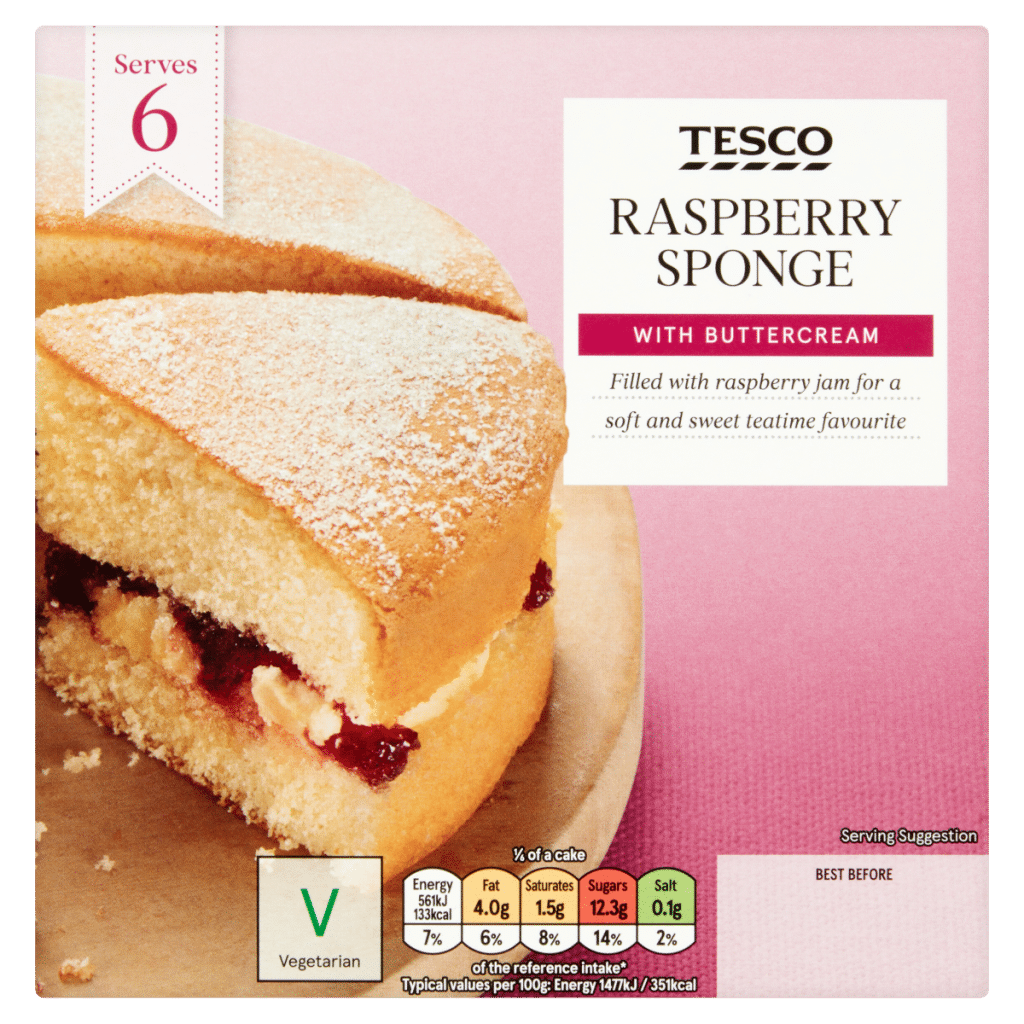 Tesco Raspberry Sponge - One Stop