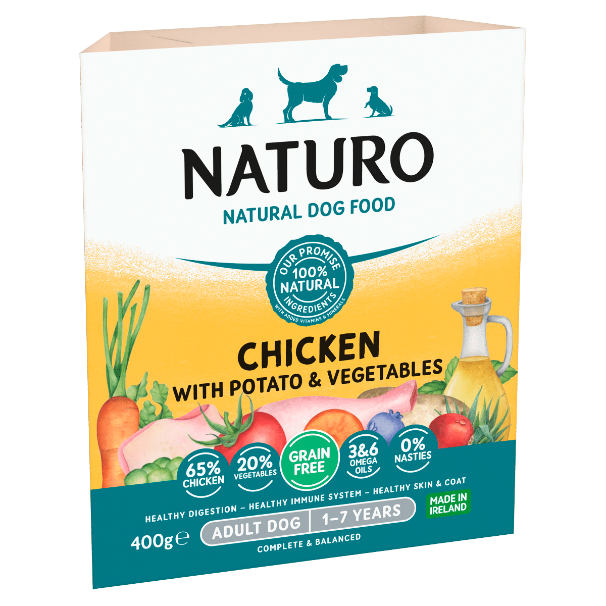 Naturo Natural Pet Food Chicken with Potato and Vegetables Adult Dog 1 ...