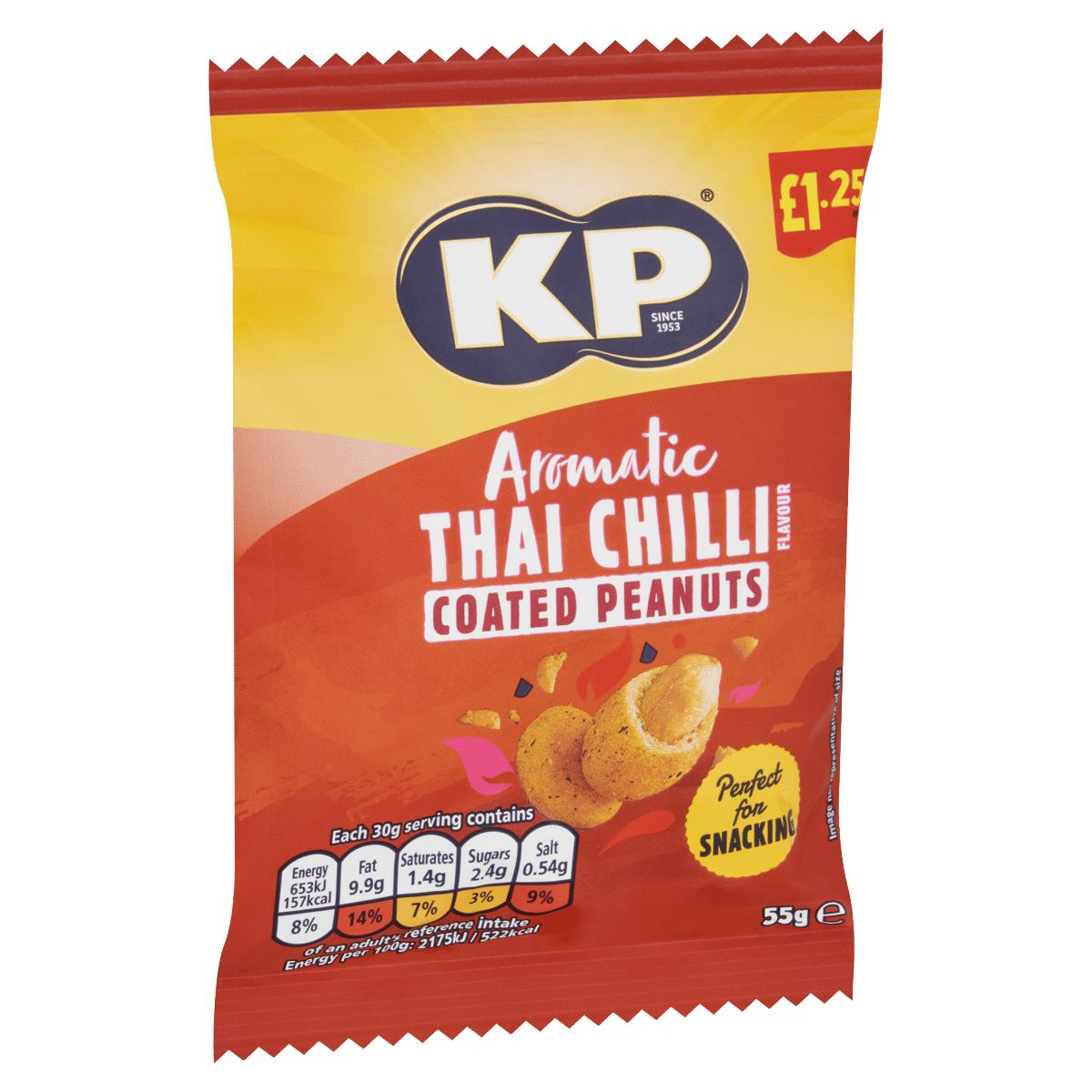 KP Aromatic Thai Chilli Flavour Coated Peanuts 55g - One Stop