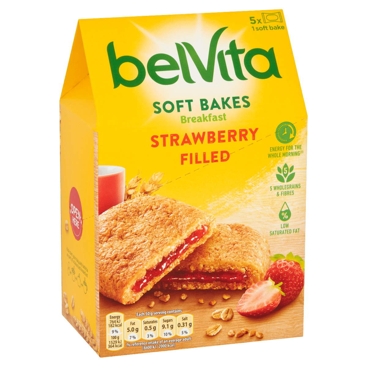 Belvita Breakfast Biscuits Soft Bakes Filled Strawberry 250g - One Stop