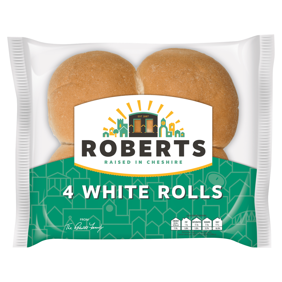 Roberts 4 White Rolls - One Stop