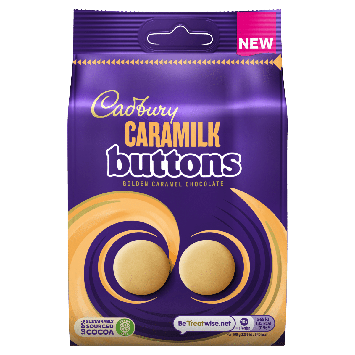 Cadbury Caramilk Buttons Golden Caramel Chocolate Bag 105g - One Stop
