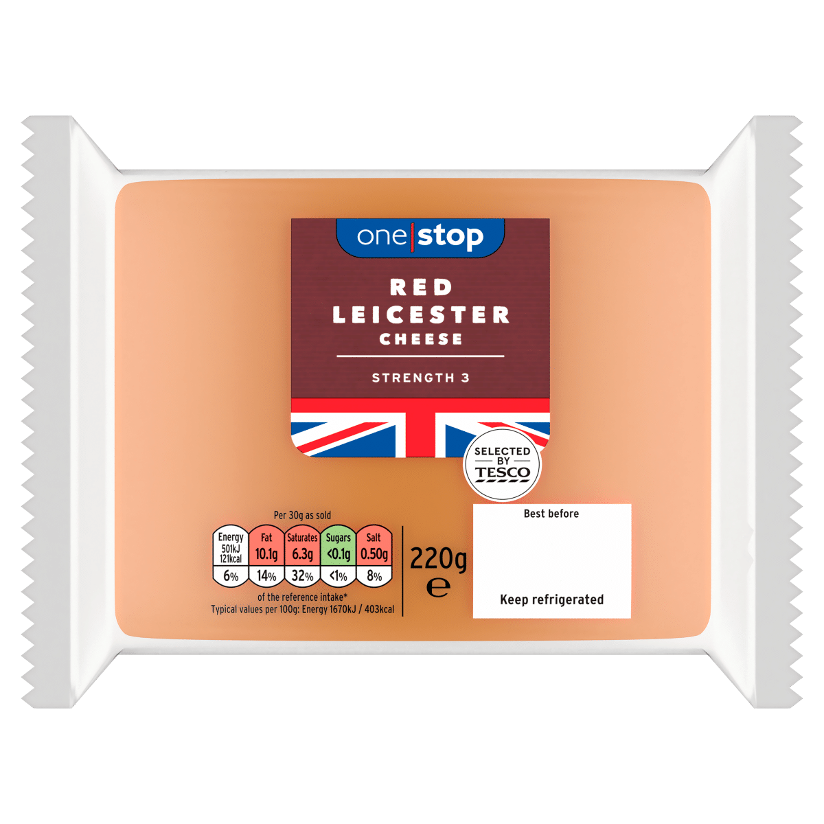 One Stop Red Leicester Cheese 220g - One Stop