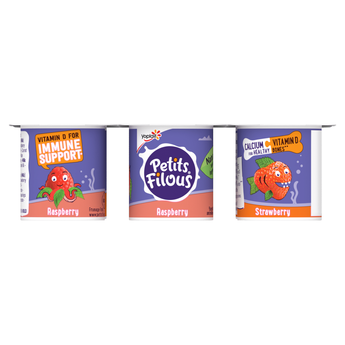 Petits Filous Kids Strawberry & Raspberry Yoghurt Pots 6 x 47g - One Stop