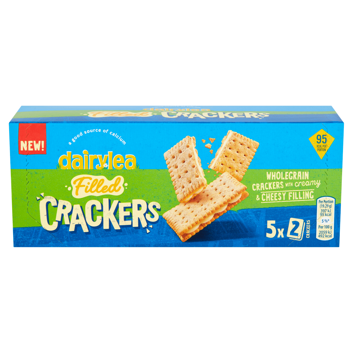 Dairylea Filled Crackers Cheesy Snack 5 pack 96.4g - One Stop