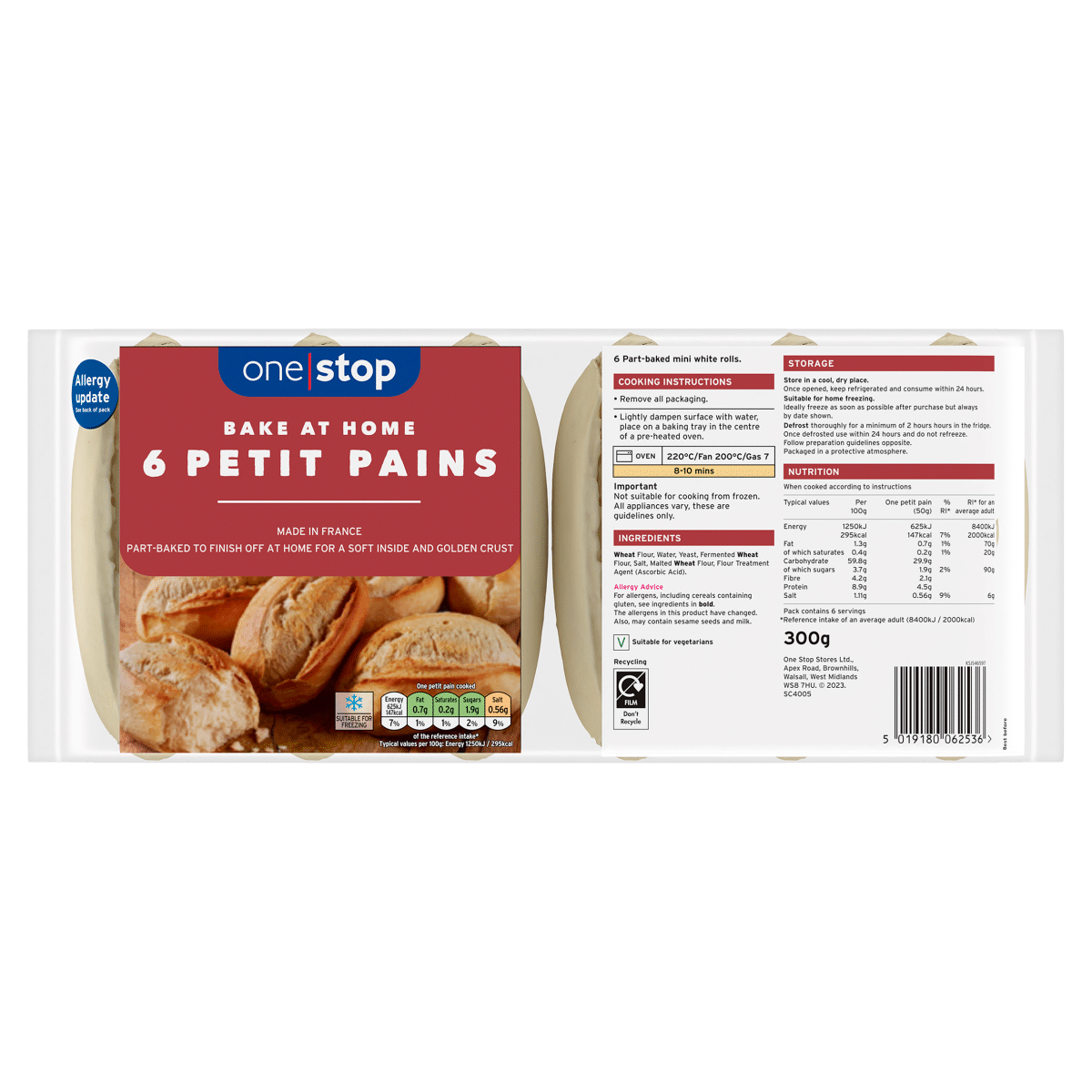 One Stop Bake at Home 6 Petit Pains 300g - One Stop