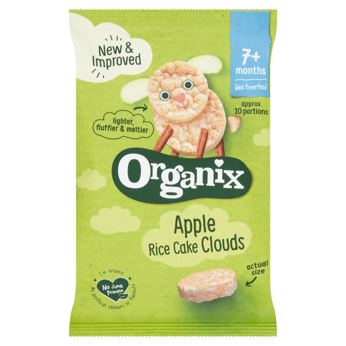 Organix Apple Rice Cake Clouds 7+ Months 40g - One Stop