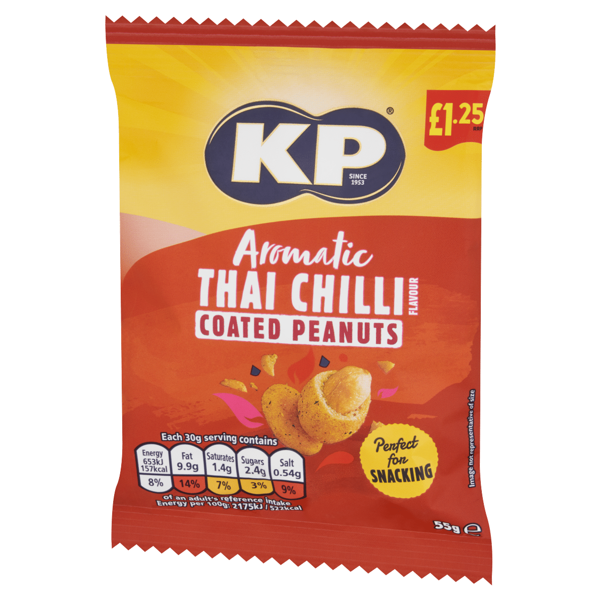 KP Aromatic Thai Chilli Flavour Coated Peanuts 55g - One Stop